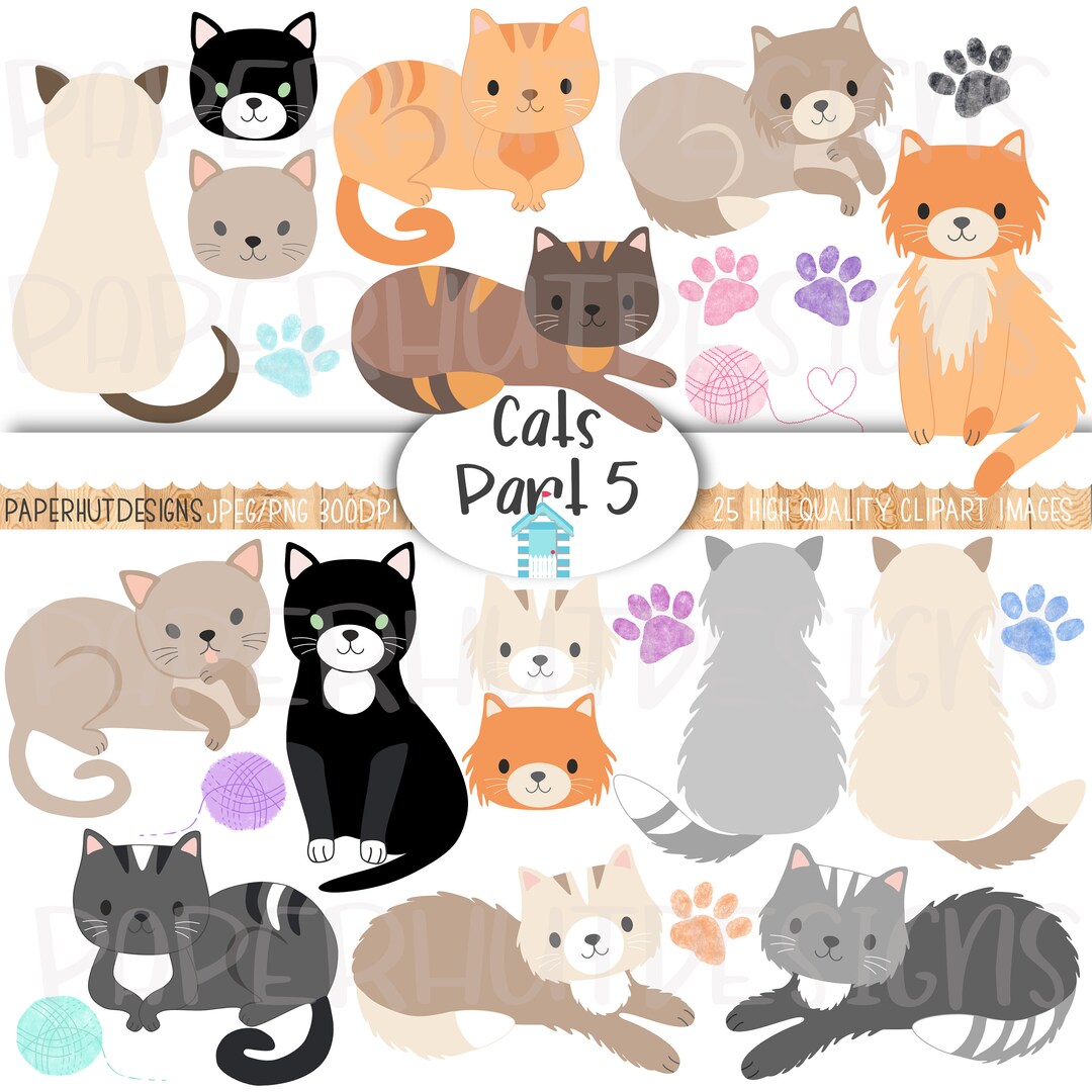 Cat, Kitten Clipart: Digital Download - Etsy