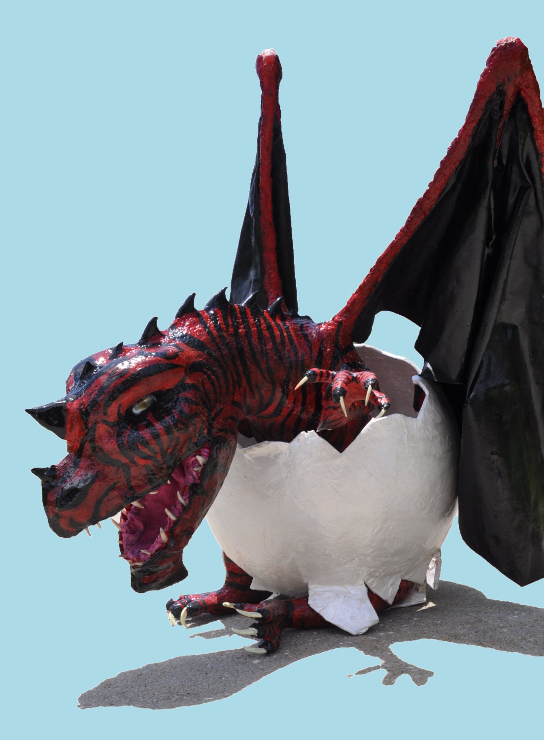 Hatching Red & Black Dragon - Etsy