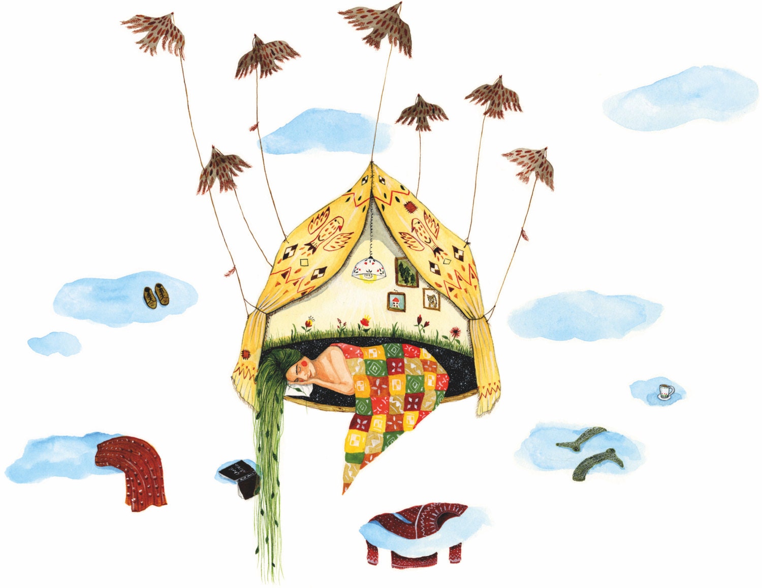 Hand Drawn Illustration, Print A4, A3, Wanderlust, Poster, Art Print ...