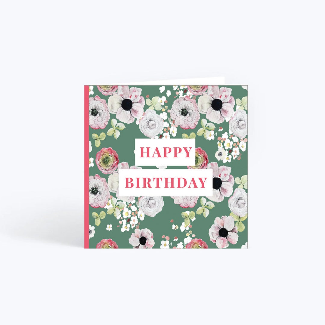 Happy Birthday Quinton Floral Card - Etsy UK