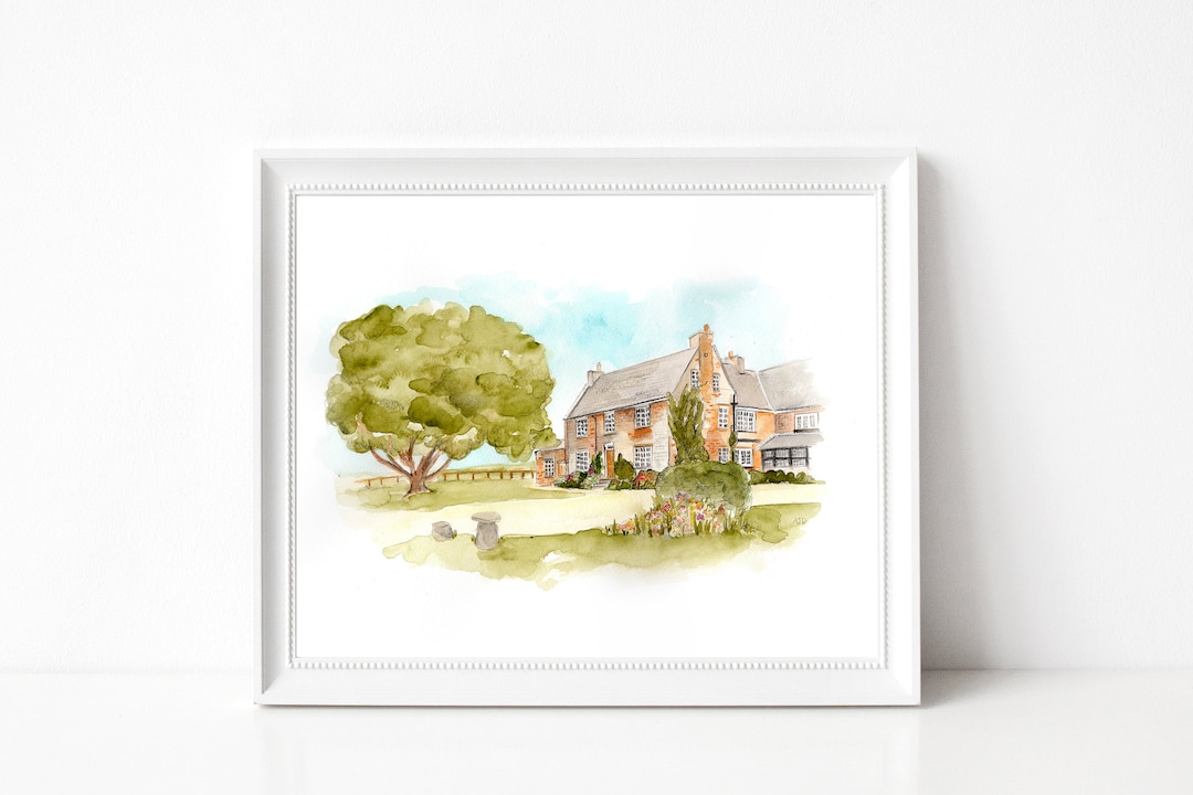Crockwell Farm Wedding Venue - Watercolour Venue Illustration ...