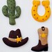 Lucky Cowboy Felt Magnets or Ornaments,set of 4, Felt Cowboy Boot,felt ...