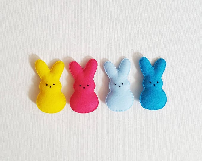 Felt Peeps,peeps Magnets,set of 4,felt Easter Decor,easter Bunnies,felt ...