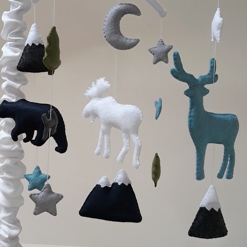 Woodland Mobilemoose Mobilefox Moose Bear Deer Mobile - Etsy