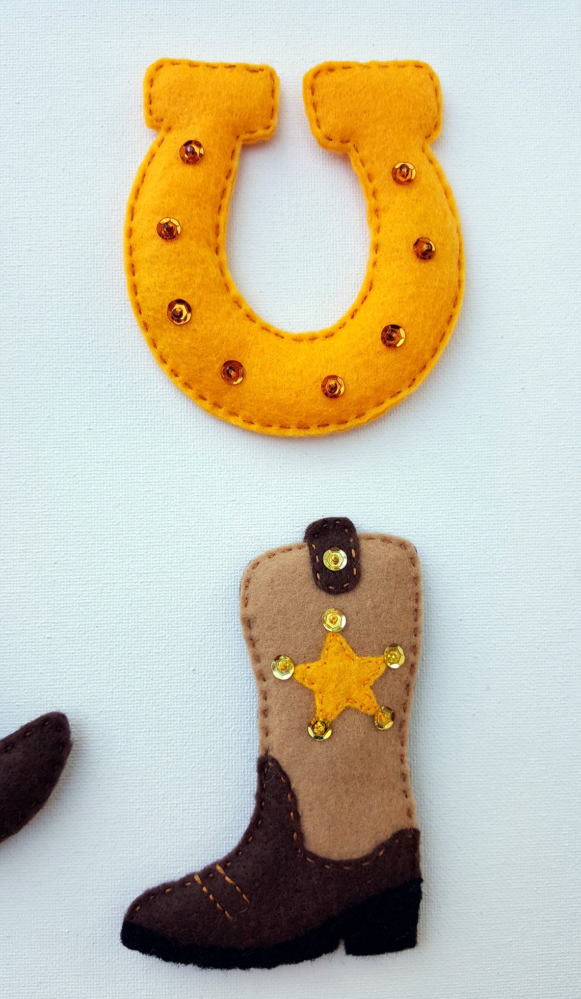 Lucky Cowboy Felt Magnets or Ornamentsset of 4 Felt Cowboy - Etsy