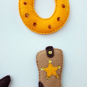 Lucky Cowboy Felt Magnets or Ornaments,set of 4, Felt Cowboy Boot,felt ...