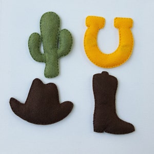 Lucky Cowboy Felt Magnets or Ornaments,set of 4, Felt Cowboy Boot,felt ...