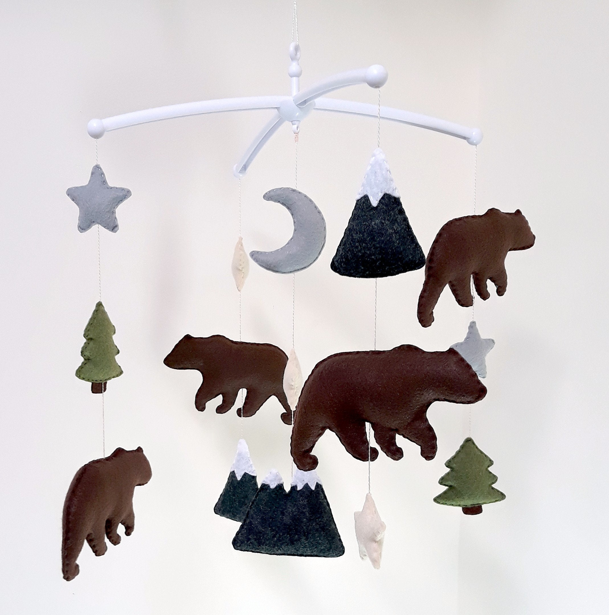 Brown Bear Baby Mobile Bear Adventure Baby Mobile Woodland | Etsy