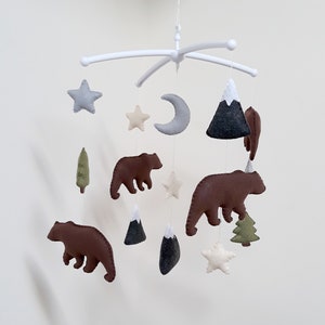 Brown Bear Baby Mobile, Bear Adventure Baby Mobile, Woodland Bear ...