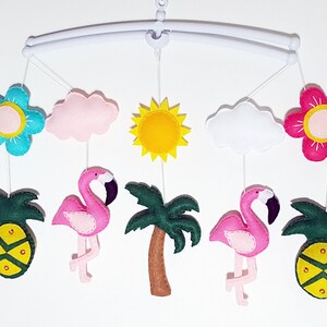 Pink Flamingo Baby Mobile,flamingo Crib Mobile,pineapple Mobile ...