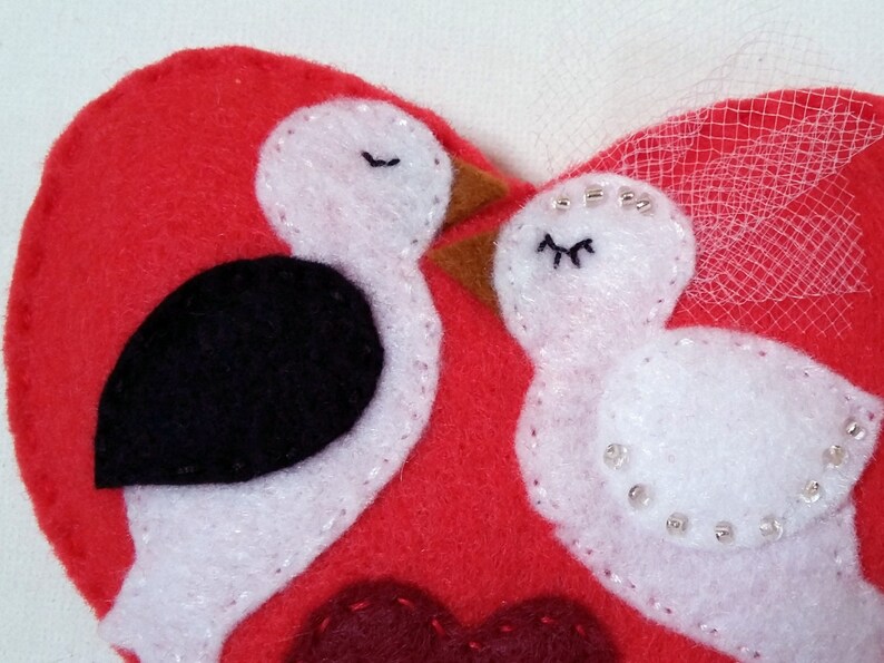 Felt Love Birds Magnet/ornamentheart Magnet Valentine's - Etsy