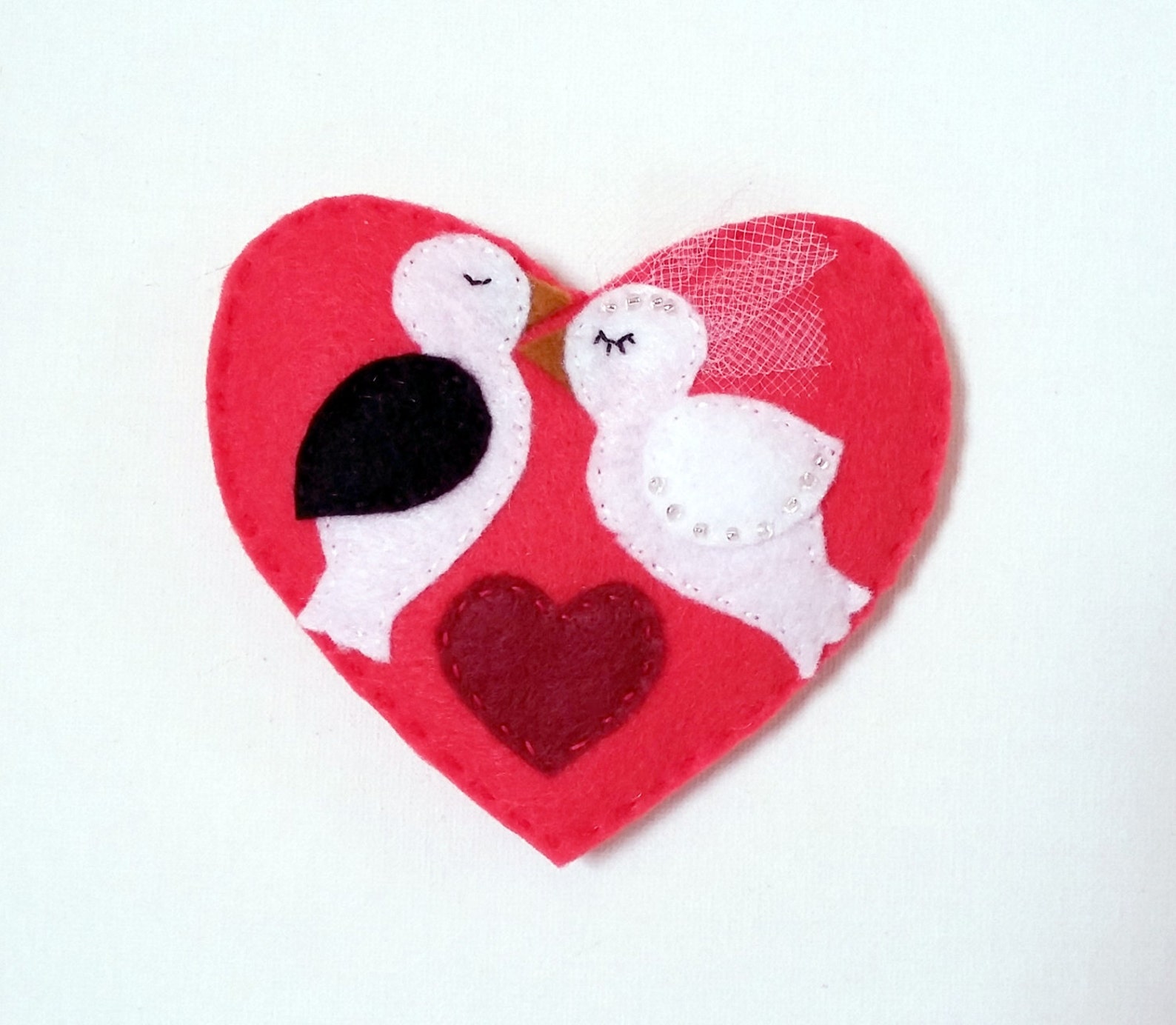 Felt Love Birds Magnet/ornamentheart Magnet Valentine's - Etsy