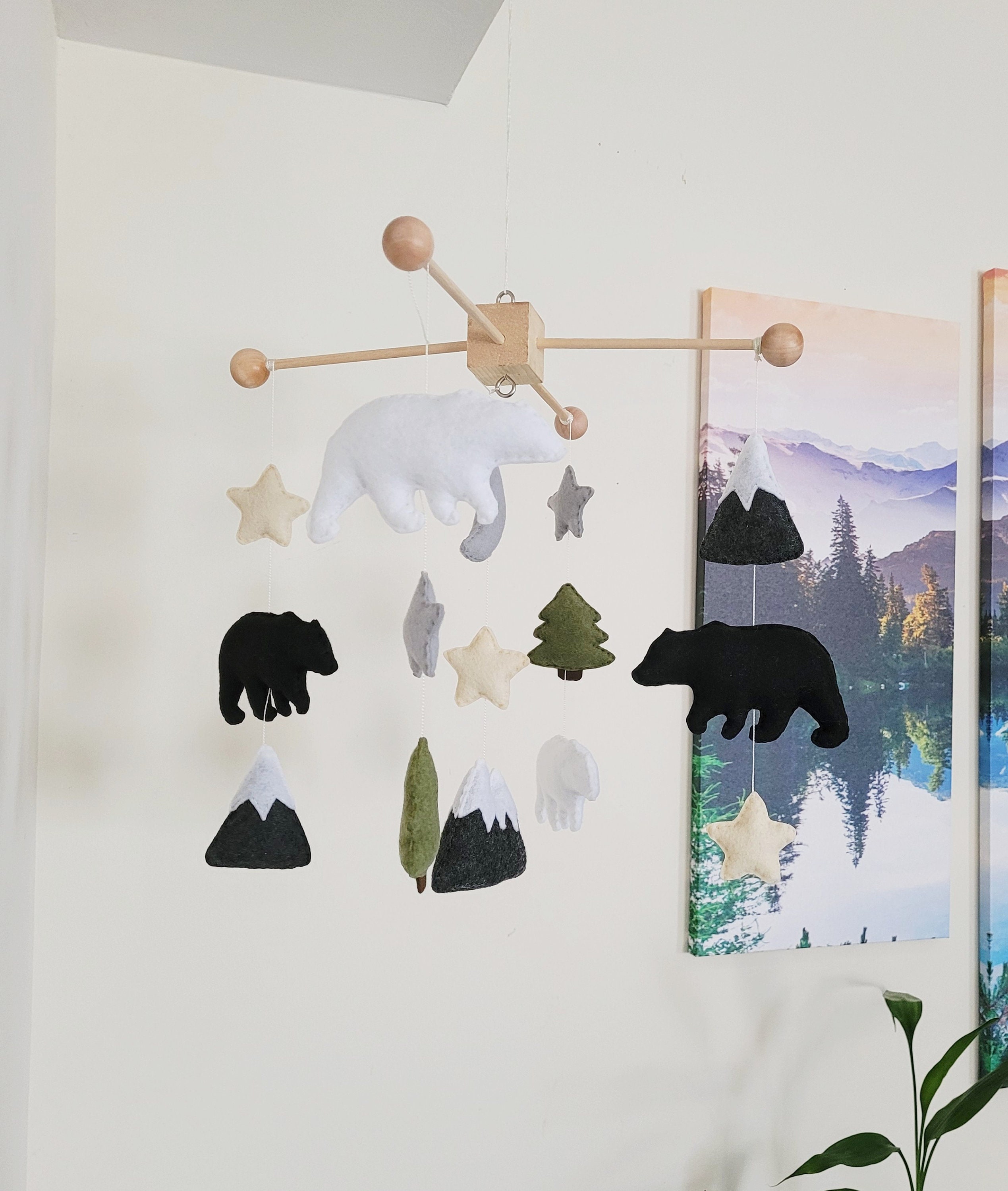 Wooden Baby Mobile Hanger Wooden Baby Mobile Frame Nursery | Etsy