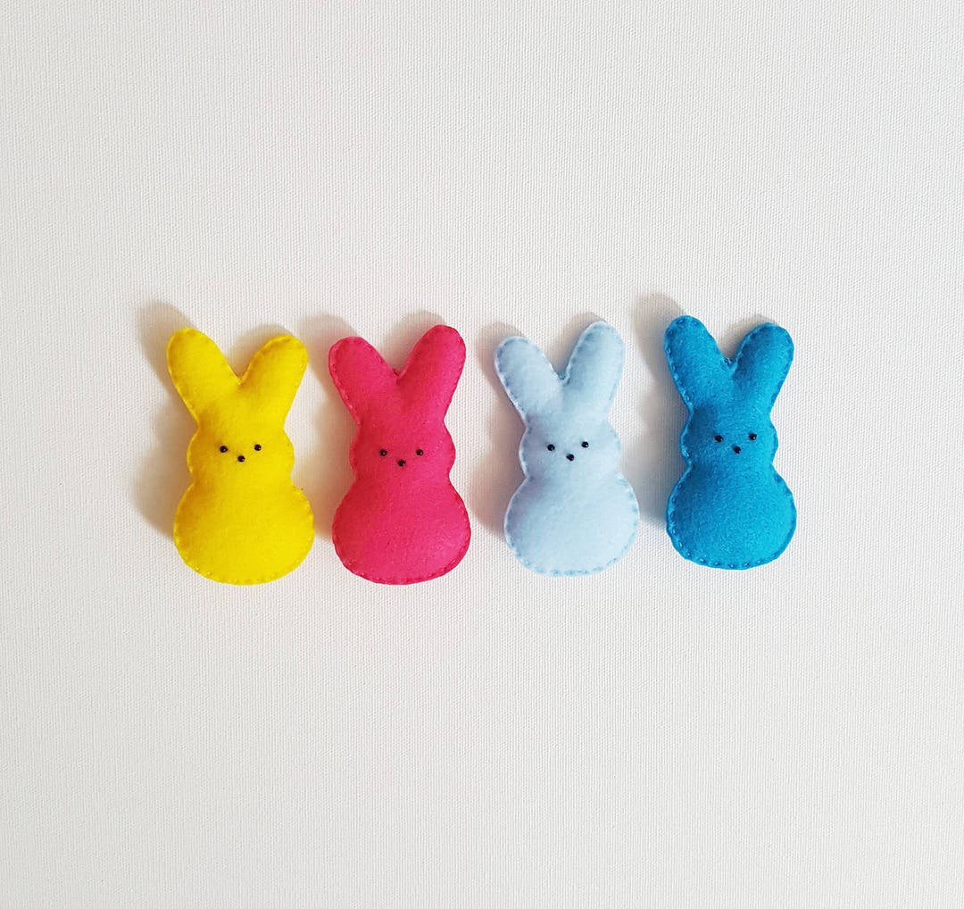 Felt Peeps,peeps Magnets,set of 4,felt Easter Decor,easter Bunnies,felt ...