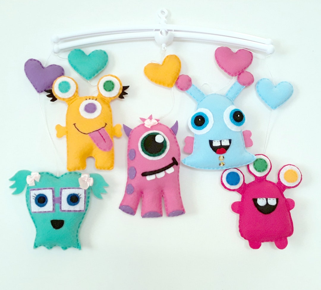 Monster Baby Mobile,baby Girl Monster Mobile,girly Baby Mobile,cute ...