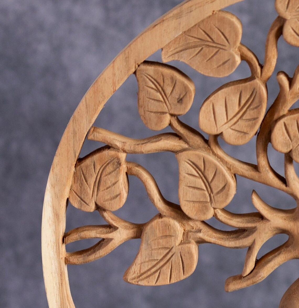 Hand-carved Wooden Tree of Life Wall Art | Natural Wood Home Decor ...