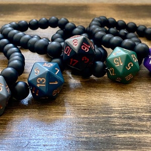 DND Bracelet, Dnd Jewelry, D20, MTG, Onyx Beads, Critical Role, RPG ...