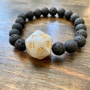 DND Bracelet, Dnd Jewelry, D20, MTG, Lava Rock Beads, Critical Role ...