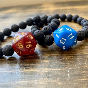 DND Bracelet, Dnd Jewelry, D20, MTG, Lava Rock Beads, Critical Role ...