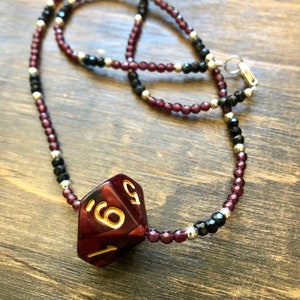 Critical Role Necklace, Keyleth, Garnet, Black Spinel & Sterling Silver ...