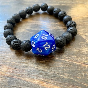 DND Bracelet, Dnd Jewelry, D20, MTG, Lava Rock Beads, Critical Role ...