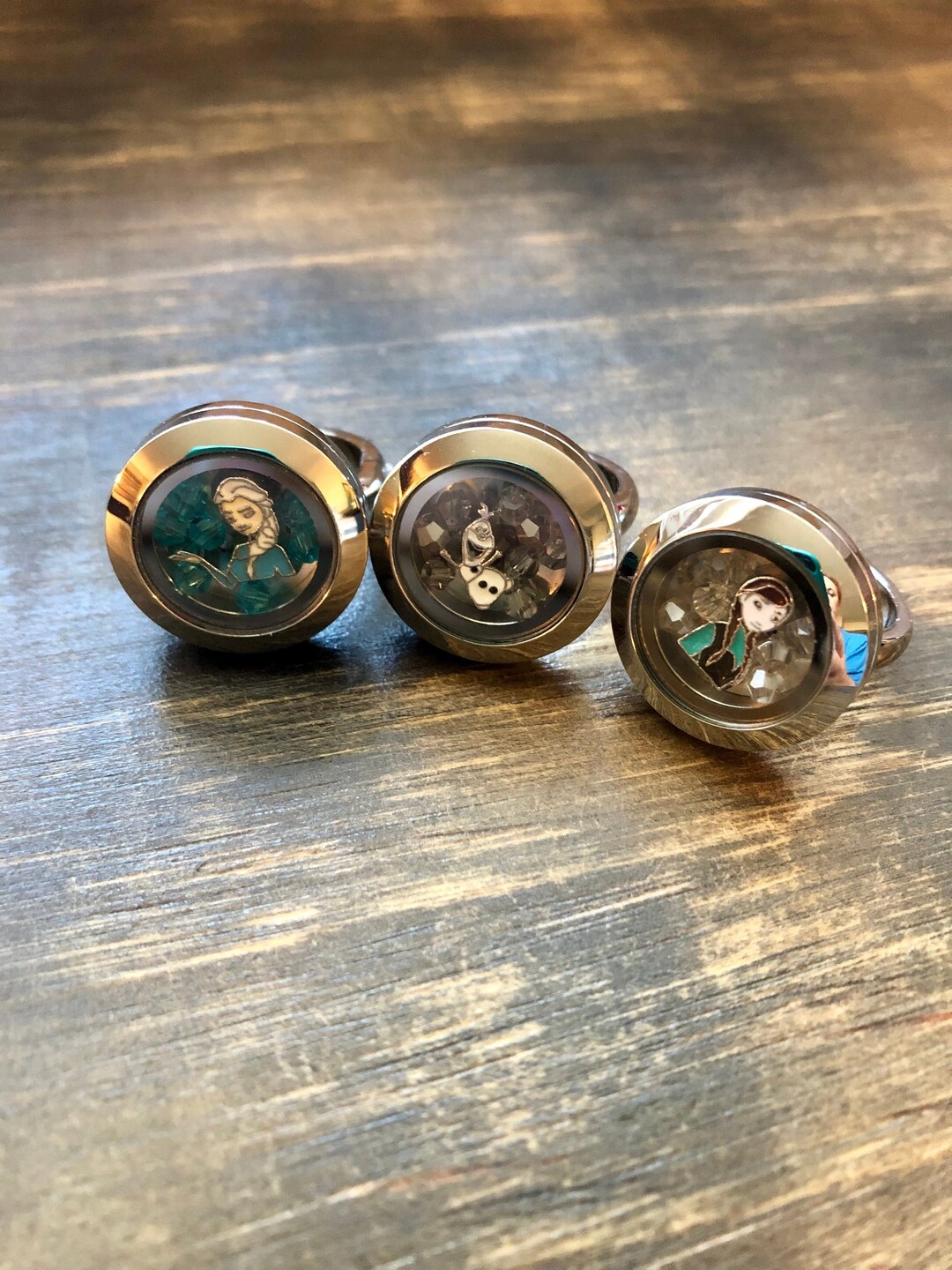 Frozen Ring, Anna, Olaf, Elsa, Floating Locket, Living Locket, Origami ...