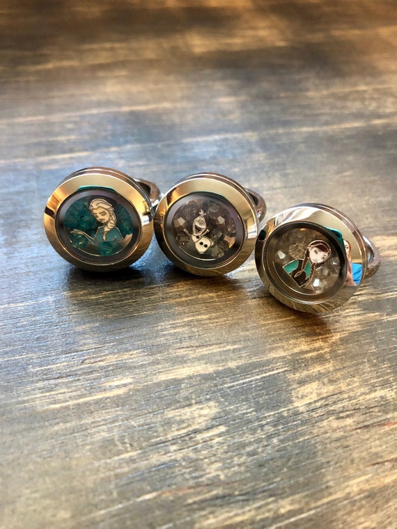 Frozen Ring Anna Olaf Elsa Floating Locket Living Medaillon Origami Eule Disney Frozen Stuffer Prinzessin Madchen Etsy