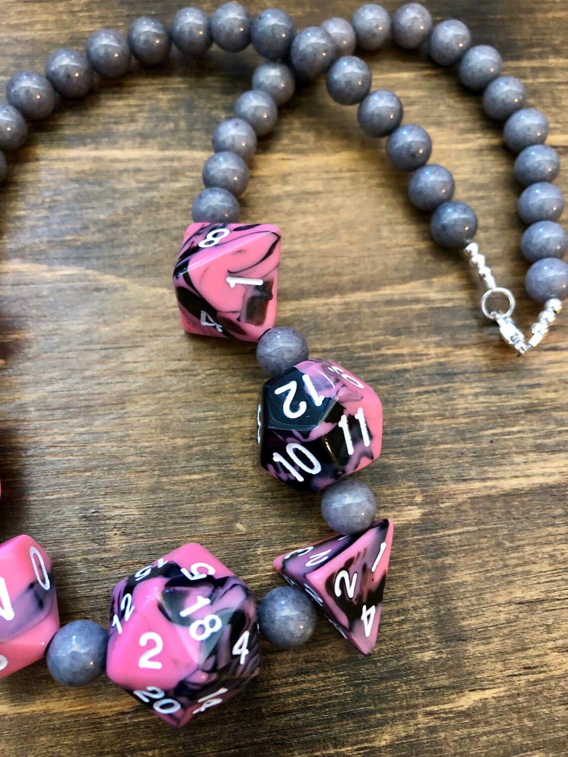 Dnd Necklace, Jade Beads, Sterling Silver Clasp, D&D, Critical Role ...