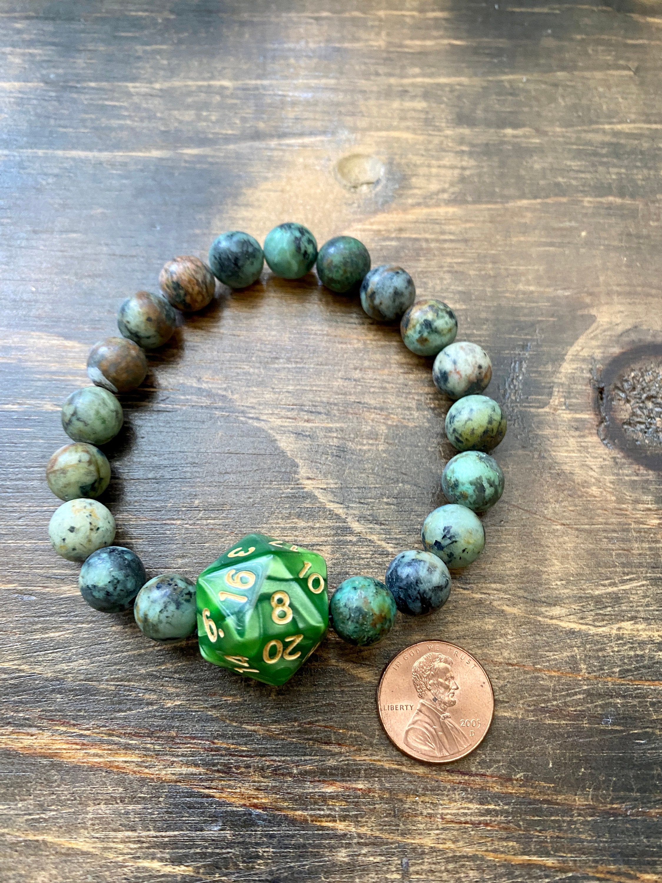 Dnd Bracelet Orym Dnd D20 MTG African Turquoise Beads - Etsy