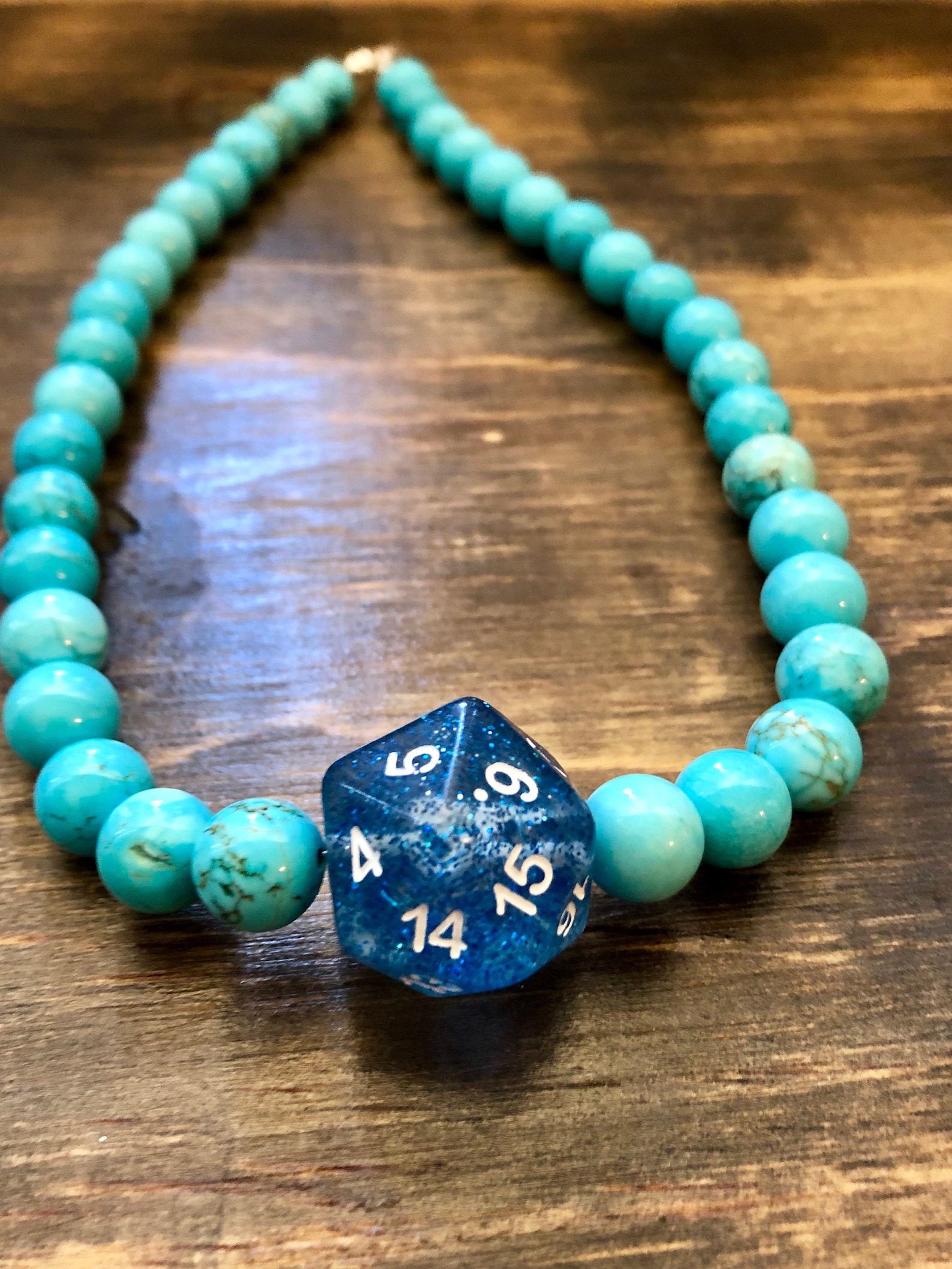 Dungeons and Dragons Necklace, Dnd Necklace, Howlite Beads, Sterling ...