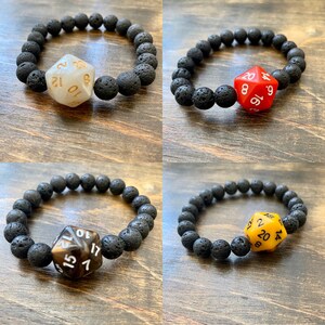 DND Bracelet, Dnd Jewelry, D20, MTG, Lava Rock Beads, Critical Role ...