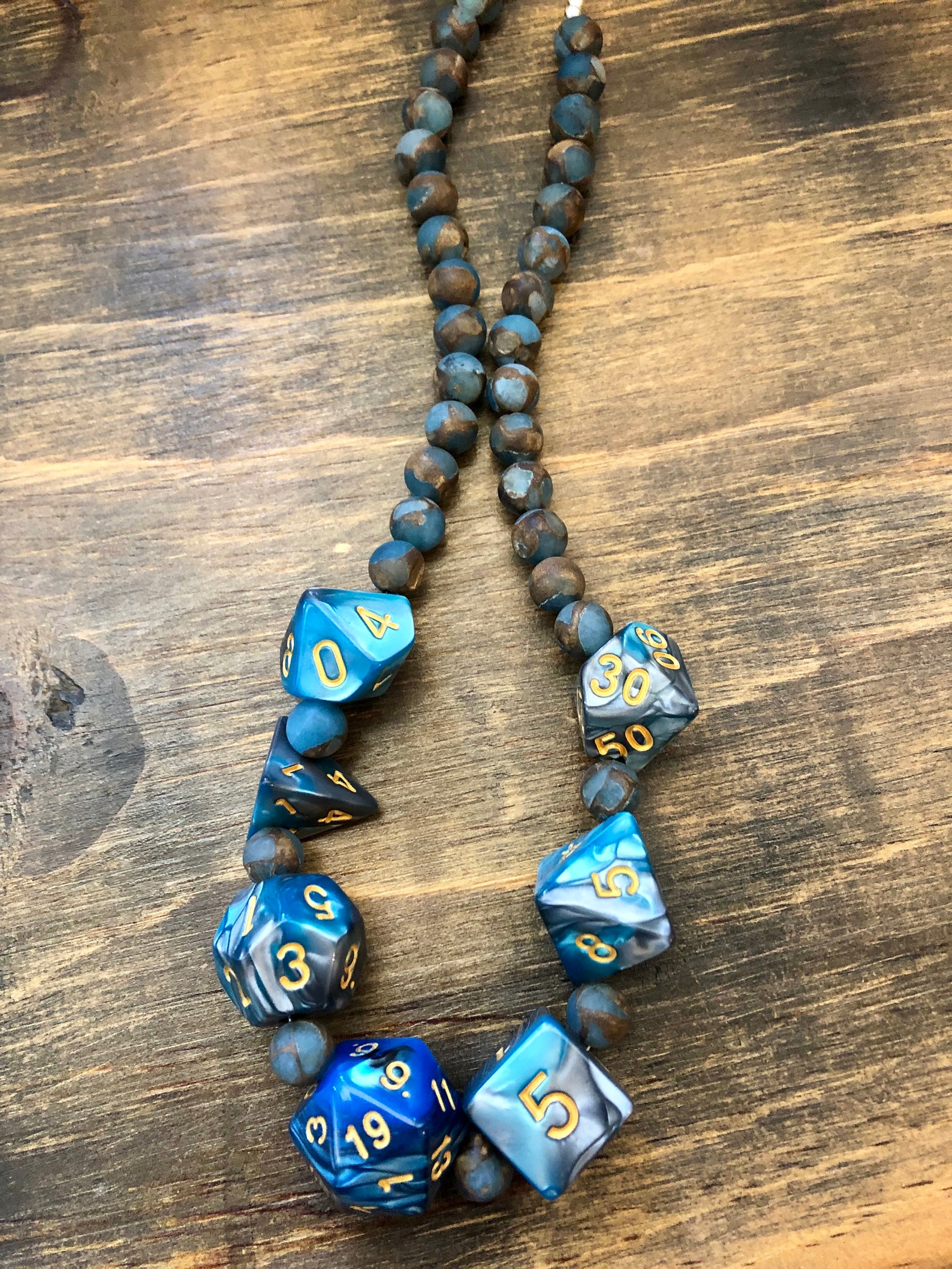 Dnd Necklace Mosaic Quartz Beads Sterling Silver Clasp D&D | Etsy