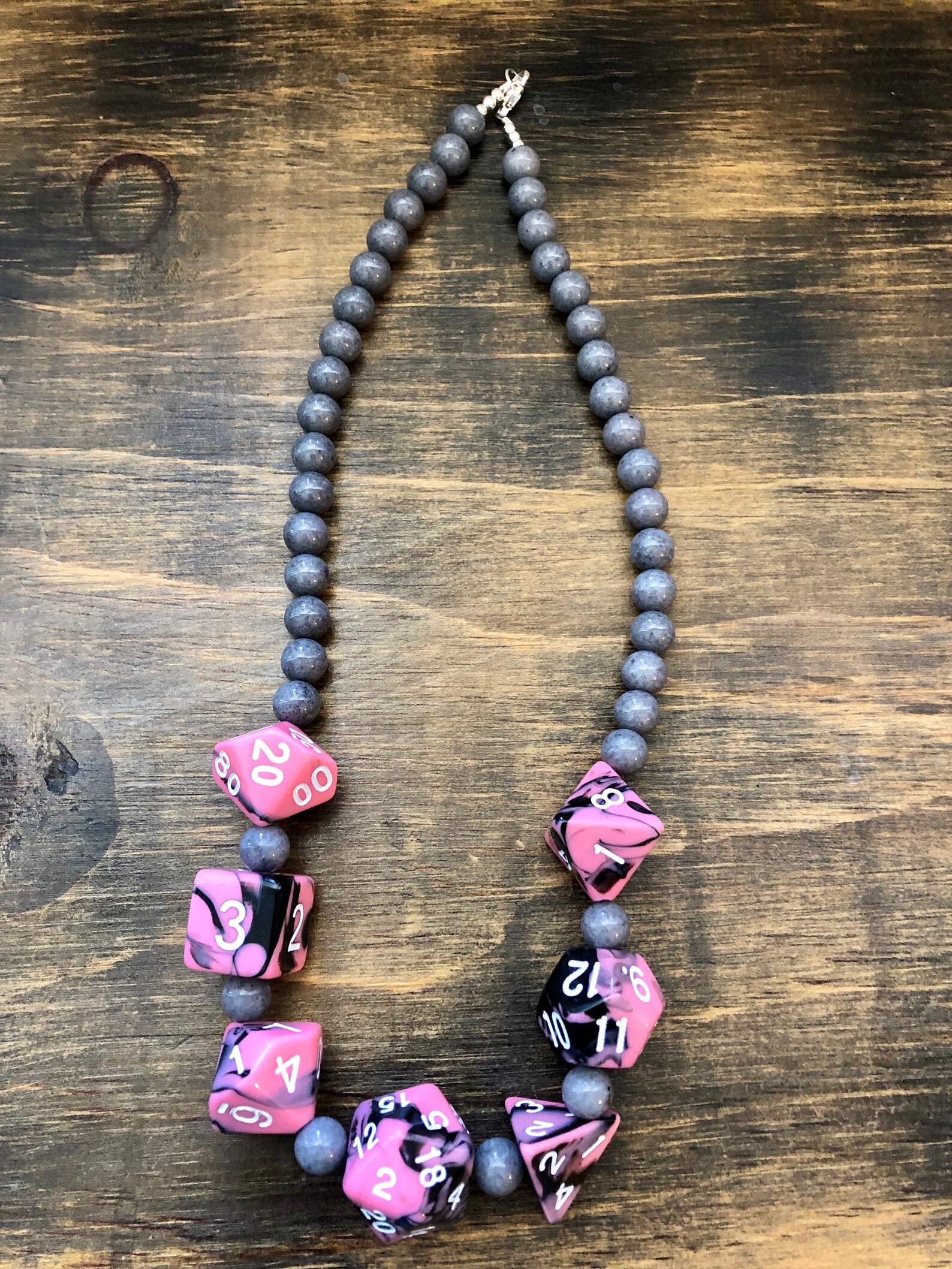 Dnd Necklace, Jade Beads, Sterling Silver Clasp, D&D, Critical Role ...