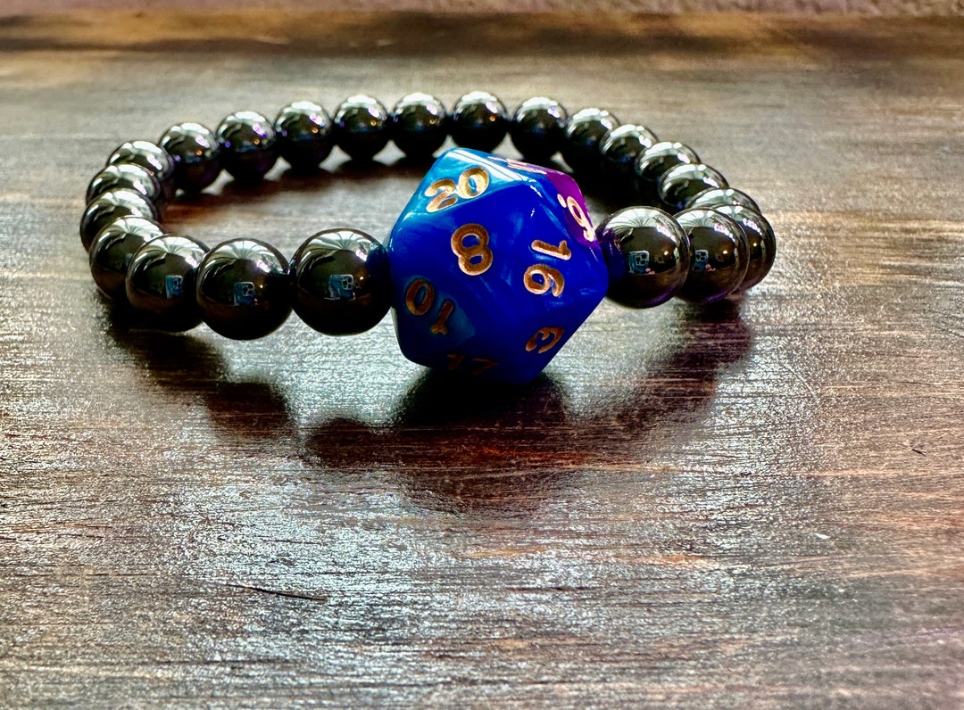 Dnd Bracelet, Dnd, D20, MTG, Metallic Hematite Beads, Critters, RPG ...