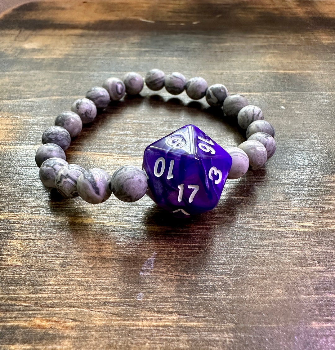 Dnd Bracelet, Dnd, D20, MTG, Jasper Beads, Critters, RPG, Dnd Gifts ...