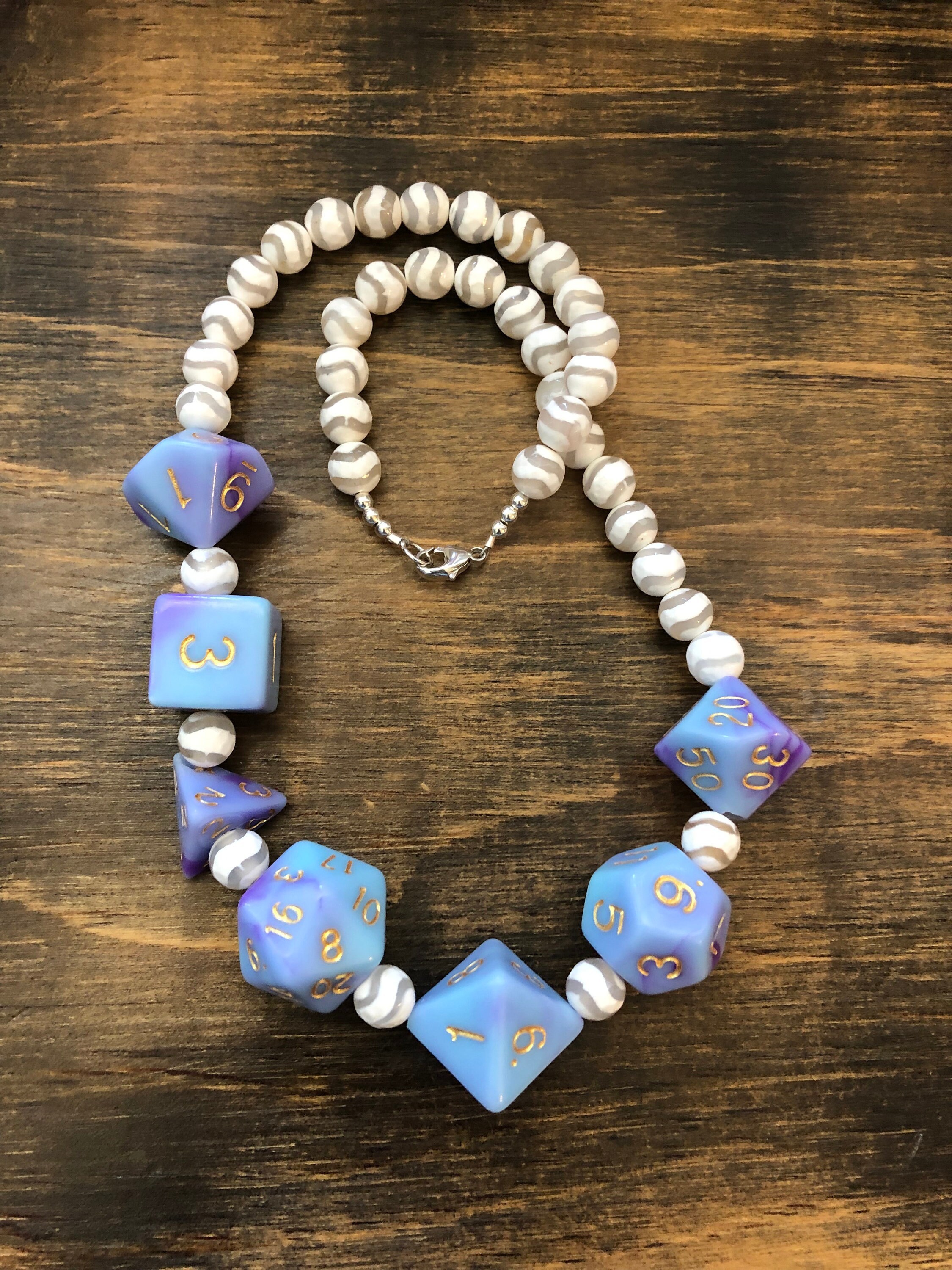 Dnd Necklace Agate Beads Sterling Silver Clasp D&D - Etsy