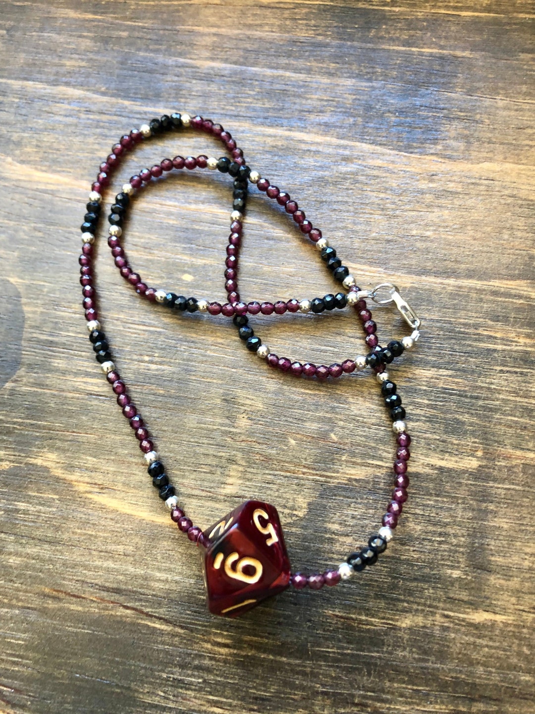 Critical Role Necklace, Keyleth, Garnet, Black Spinel & Sterling Silver ...