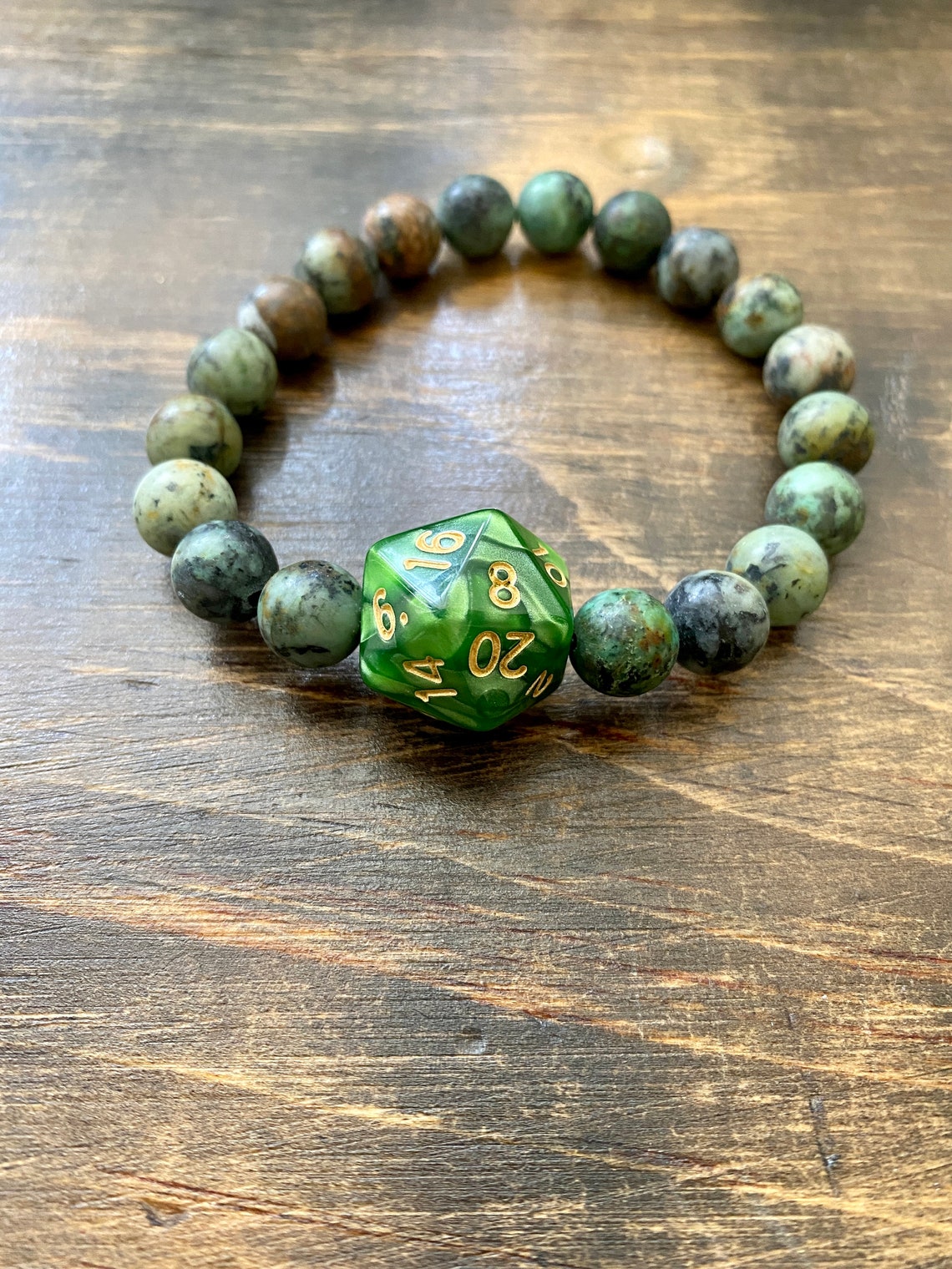 Dnd Bracelet Orym Dnd D20 MTG African Turquoise Beads - Etsy
