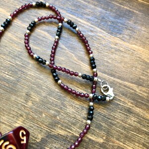 Critical Role Necklace, Keyleth, Garnet, Black Spinel & Sterling Silver ...