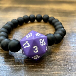 DND Bracelet, Dnd Jewelry, D20, MTG, Onyx Beads, Critical Role, RPG ...