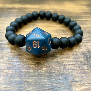 DND Bracelet, Dnd Jewelry, D20, MTG, Onyx Beads, Critical Role, RPG ...