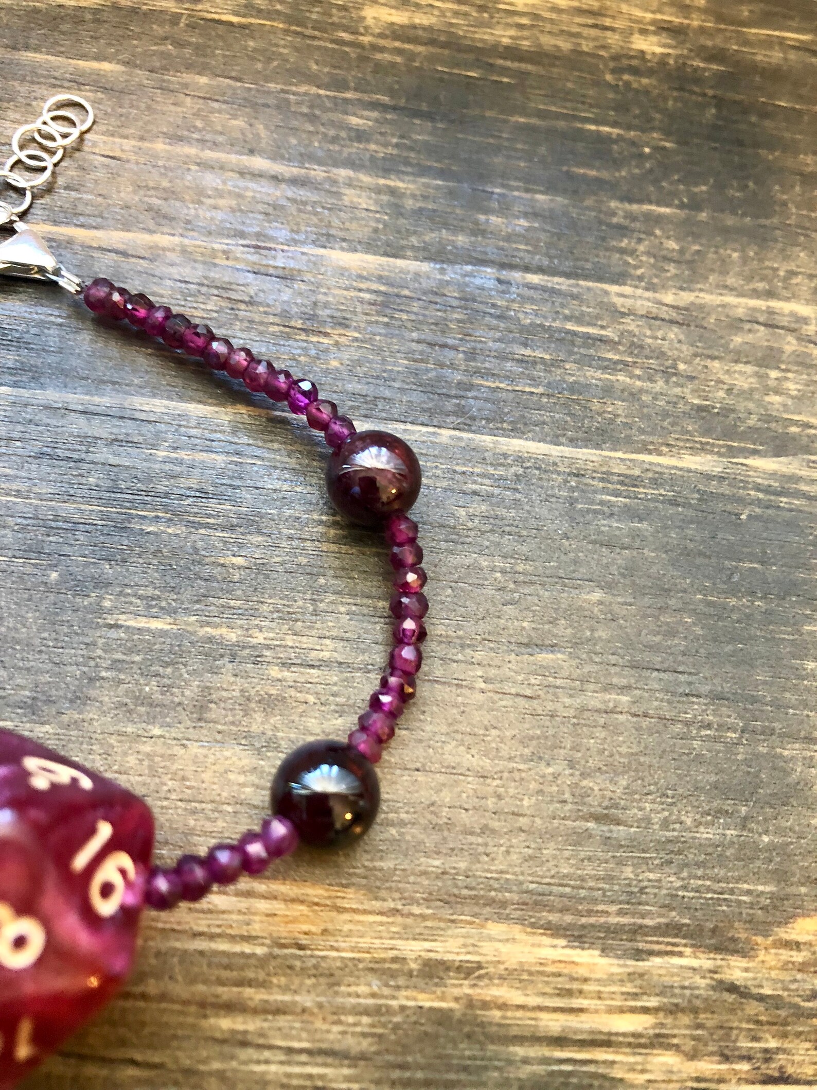 Dnd Bracelet Dnd D20 MTG Garnet Sterling Silver RPG - Etsy