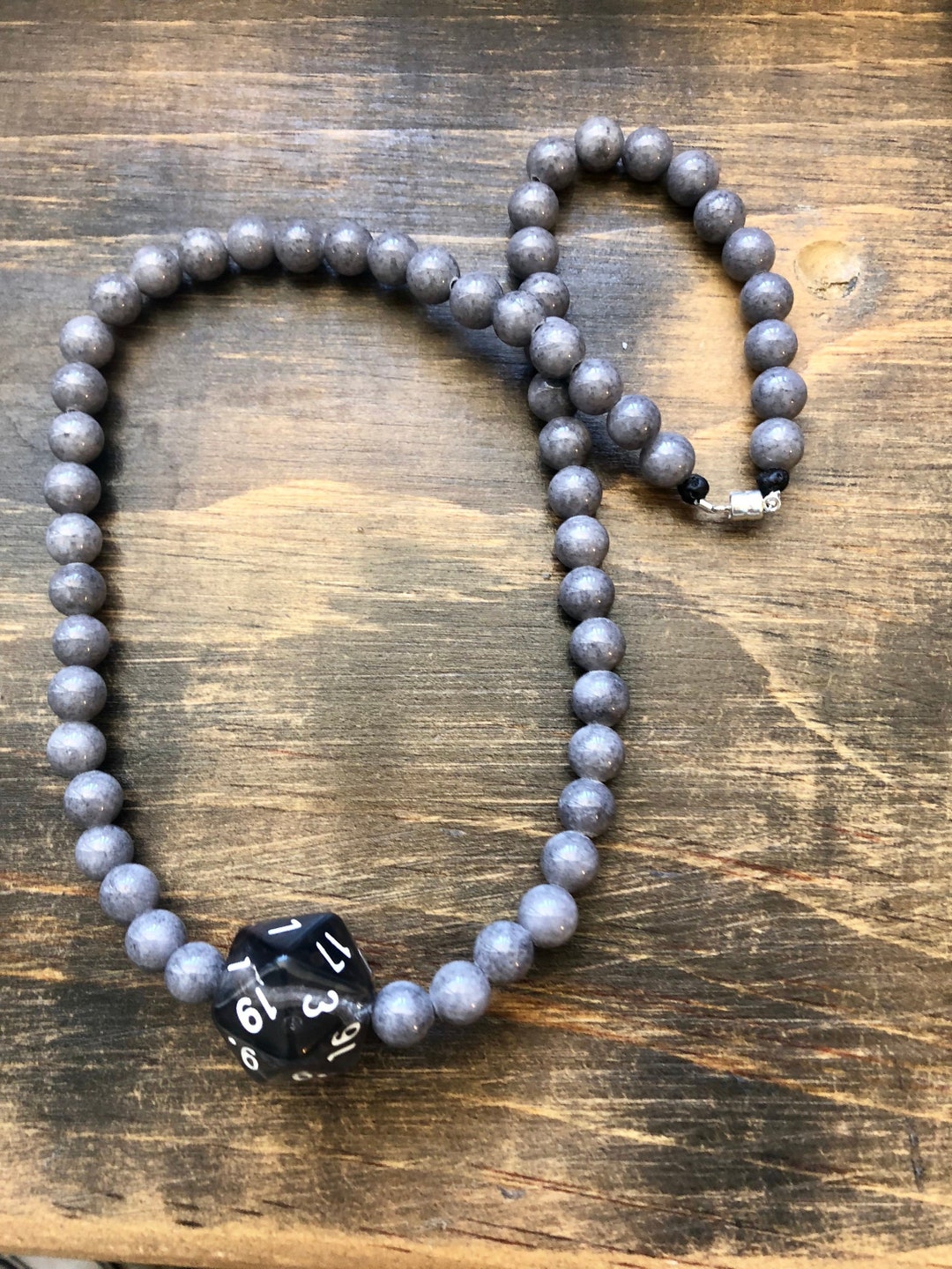 Critical Role Necklace, Grog 18.5", Jade, Lava Rock and Sterling Silver ...