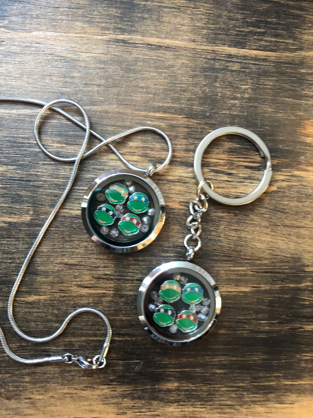 Ninja Turtle Necklace, Key Chain, Keychain, Stainless Steel, Floating ...