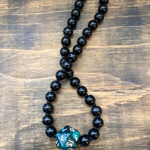 Dnd Necklace, Obsidian and Onyx Beads, Sterling Silver Clasp, D&D ...