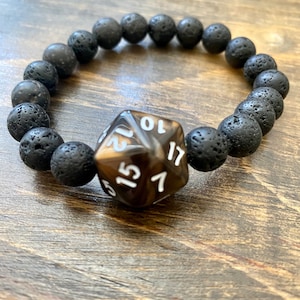 DND Bracelet, Dnd Jewelry, D20, MTG, Lava Rock Beads, Critical Role ...
