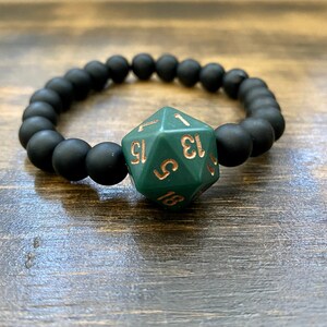 DND Bracelet, Dnd Jewelry, D20, MTG, Onyx Beads, Critical Role, RPG ...