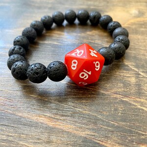 DND Bracelet, Dnd Jewelry, D20, MTG, Lava Rock Beads, Critical Role ...