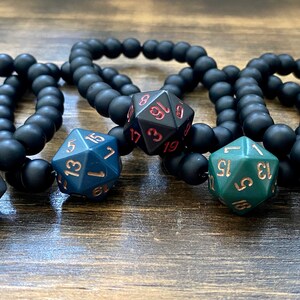 DND Bracelet, Dnd Jewelry, D20, MTG, Onyx Beads, Critical Role, RPG ...
