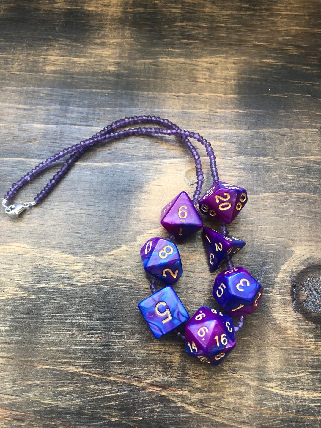 Collar DnD Mollymauk Amatista y Plata Esterlina 17 - Etsy España